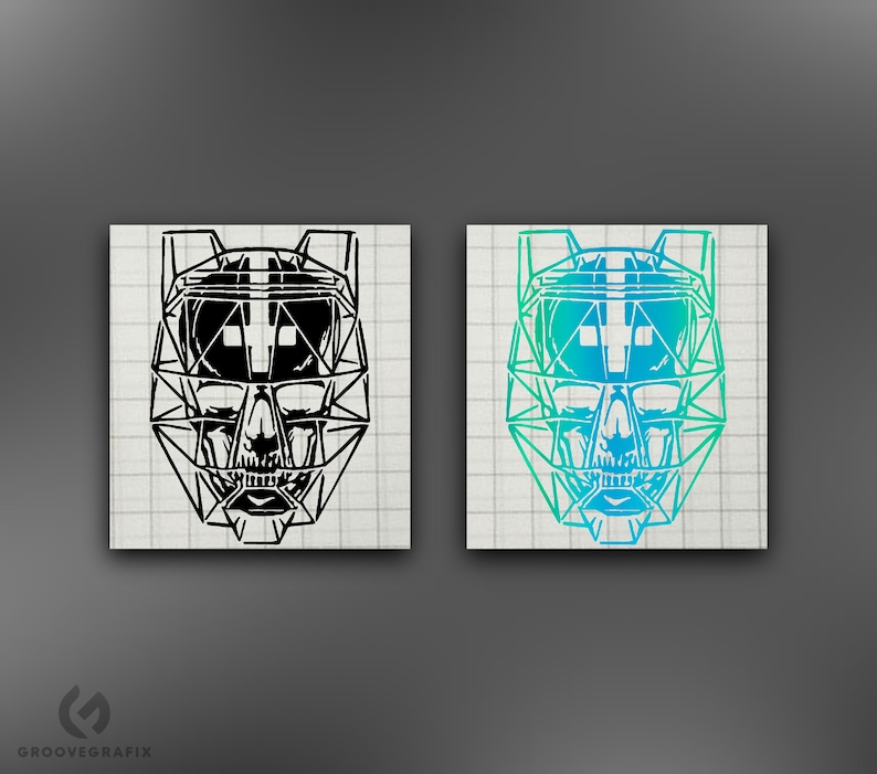 BTSM Skull Inside Tiger Wireframe Cage skull Machine EDM DJ Logo Vinyl ...