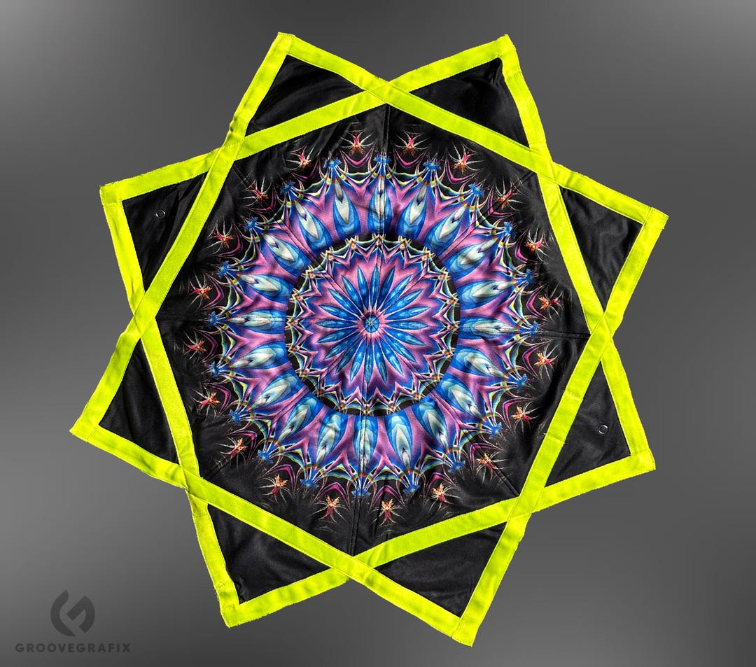 LED Light up Spinning Dapo Star / Flowstar Rave Flow Toy Battery ...