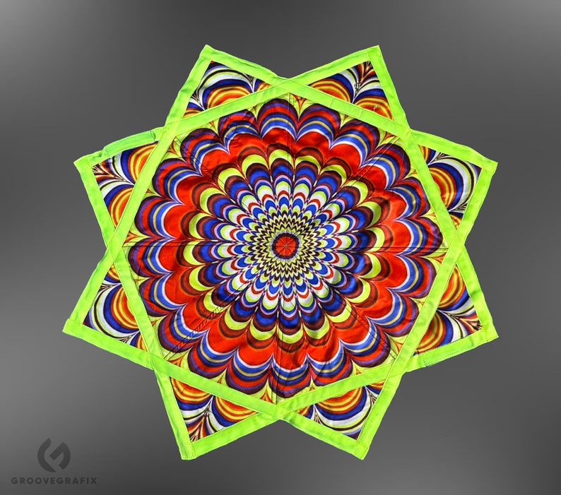 LED Light up Spinning Dapo Star / Flowstar Rave Flow Toy Battery ...