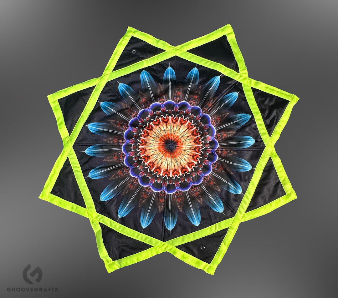 LED Light up Spinning Dapo Star / Flowstar Rave Flow Toy Battery ...