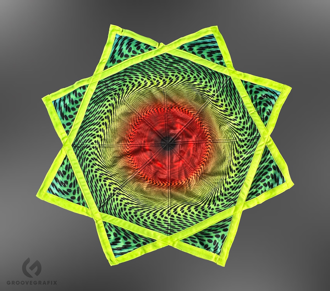 LED Light up Spinning Dapo Star / Flowstar Rave Flow Toy Battery ...