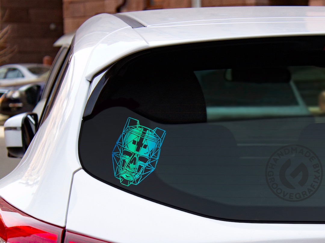 BTSM Skull Inside Tiger Wireframe Cage skull Machine EDM DJ Logo Vinyl Car Laptop Custom Decal ...