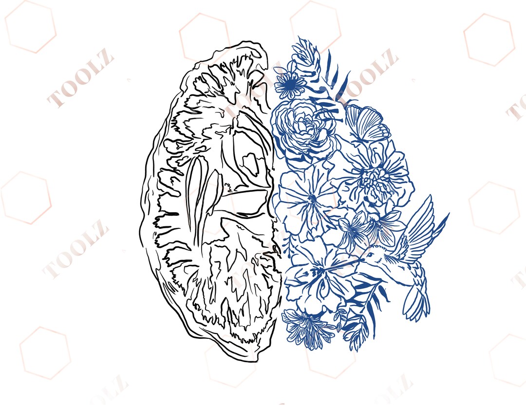 SVG* Neuro With Flowers/hummingbird/butterfly - Etsy