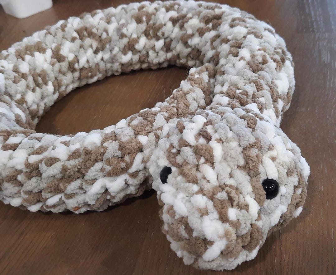 Large Plush Crochet Snake – Soft & Cuddly Handmade Toy – Jumbo Reptile ...
