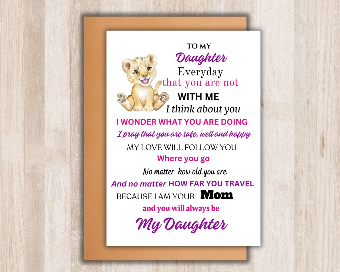 Printable Daughter Greeting Card Card for Any Occasion - Etsy