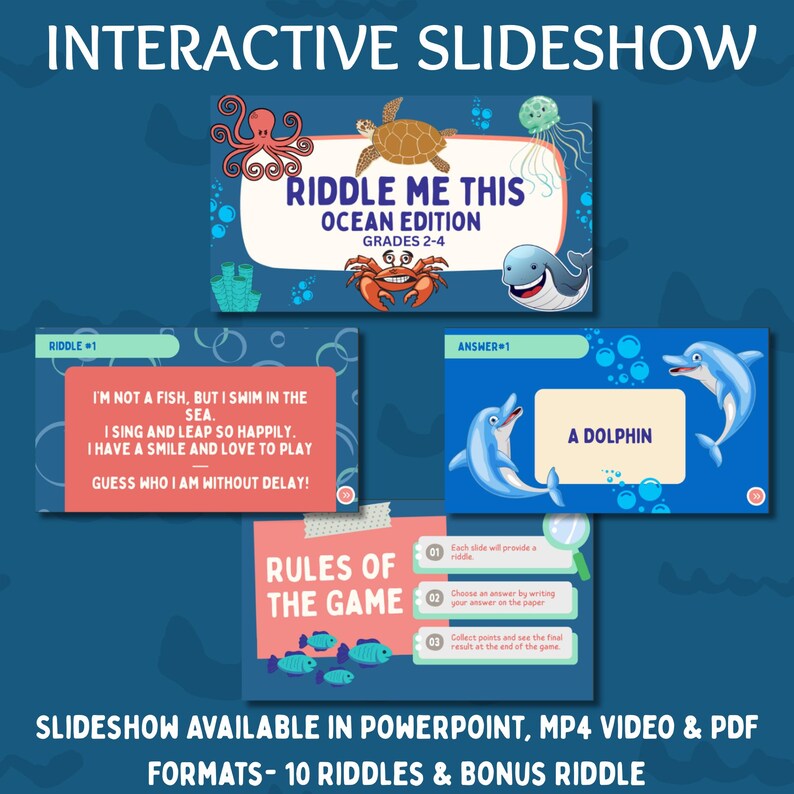 Ocean Riddle Game for Kids | Printable & Digital Ocean Activity for ...