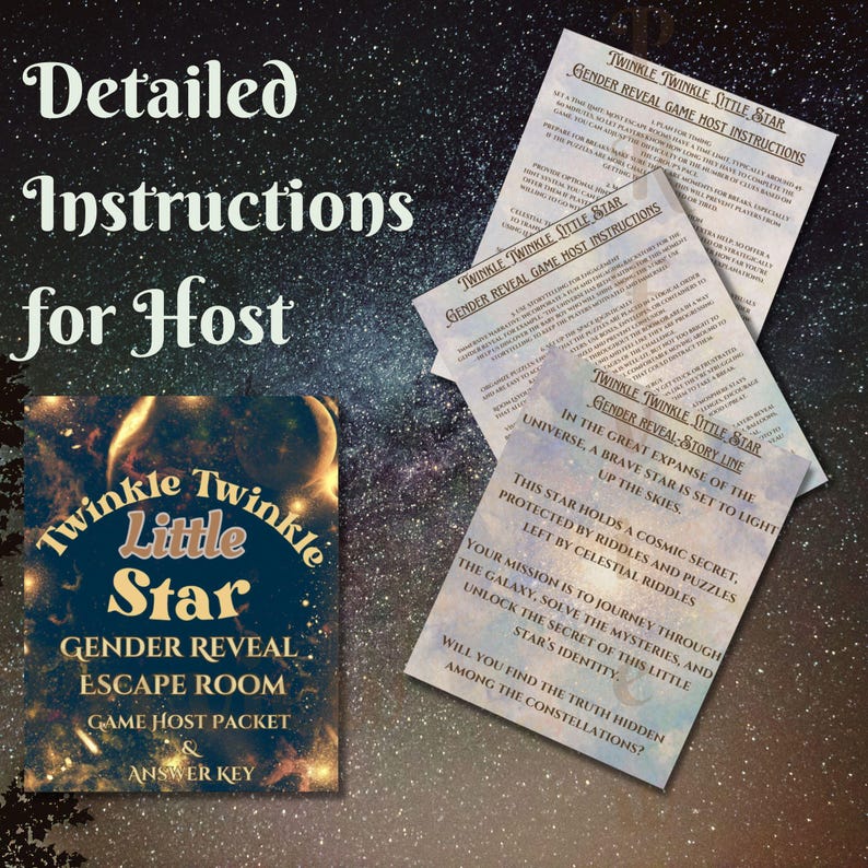 Twinkle Twinkle Little Star Gender Reveal Escape Room: Baby Boy Edition ...