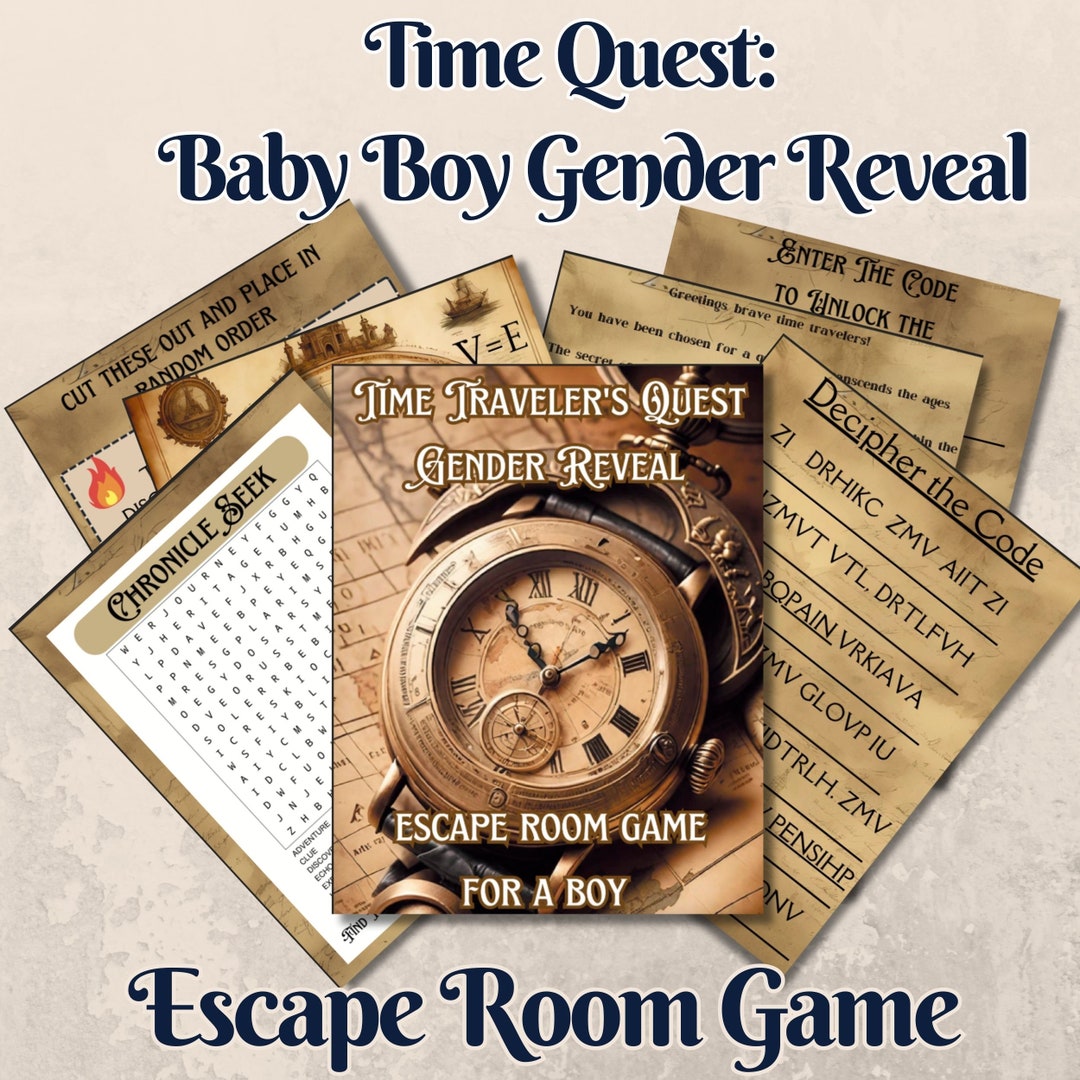 Escape Room: Time Quest Baby Boy Gender Reveal Game - Etsy