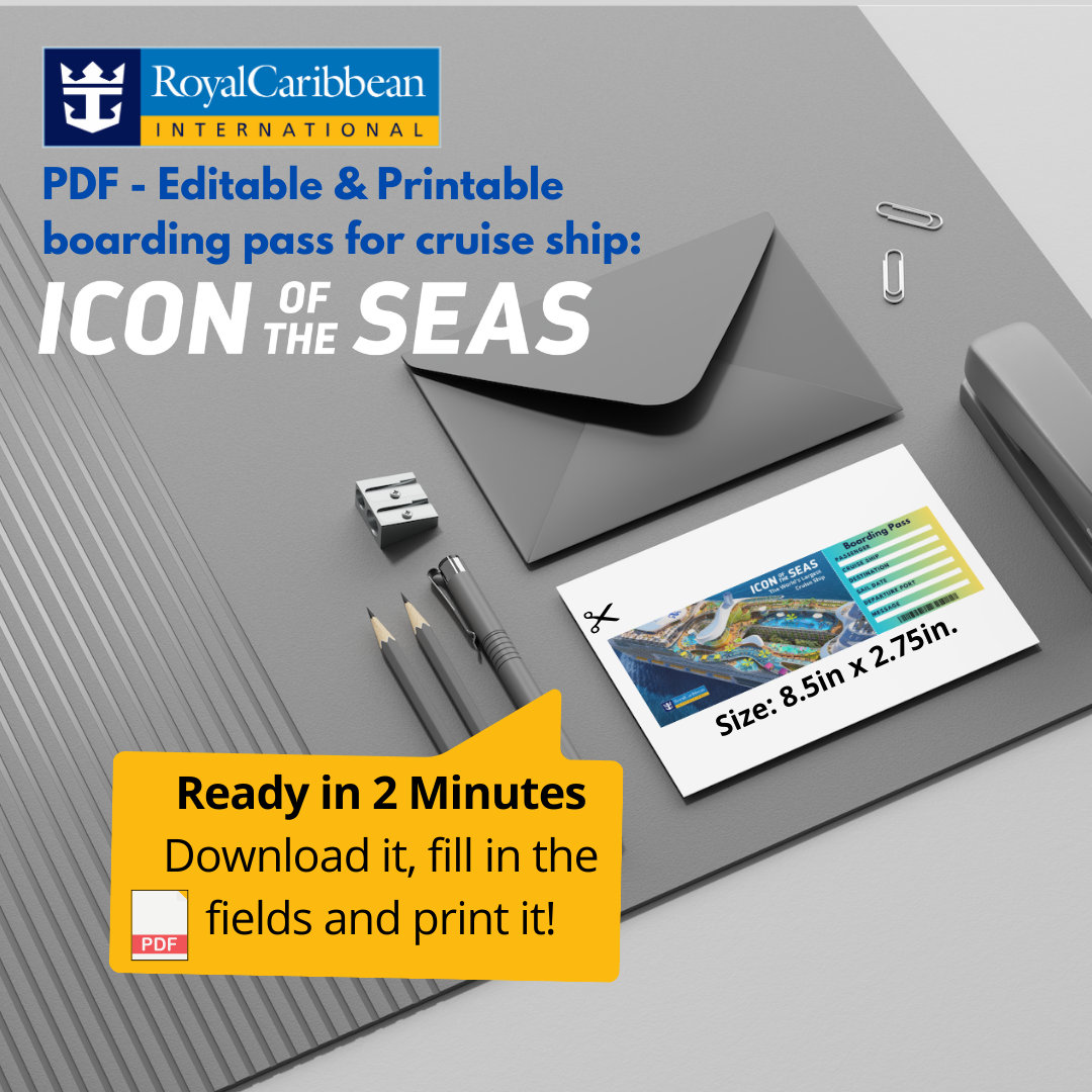 Icon of the Seas Cruise Boarding Pass | PDF Edit and Print in 2 Minutes ...