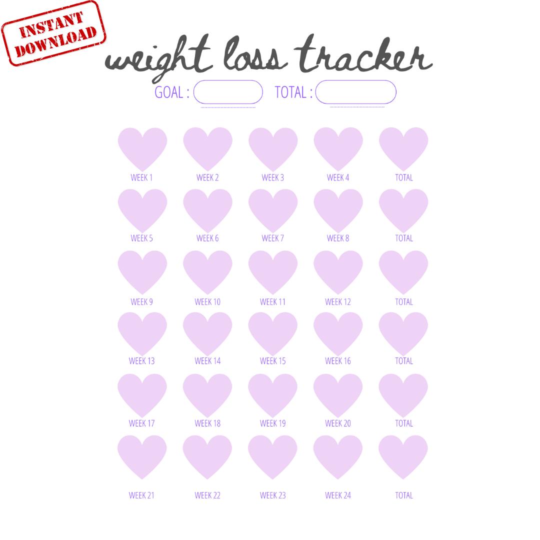 Weight Loss Tracker Printable, Lovely Digital Weekly Weightloss Tracker ...