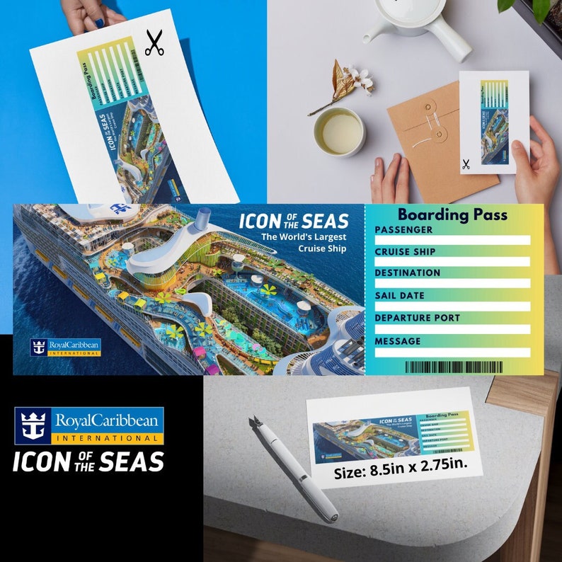 Icon of the Seas Cruise Boarding Pass | PDF Edit and Print in 2 Minutes ...