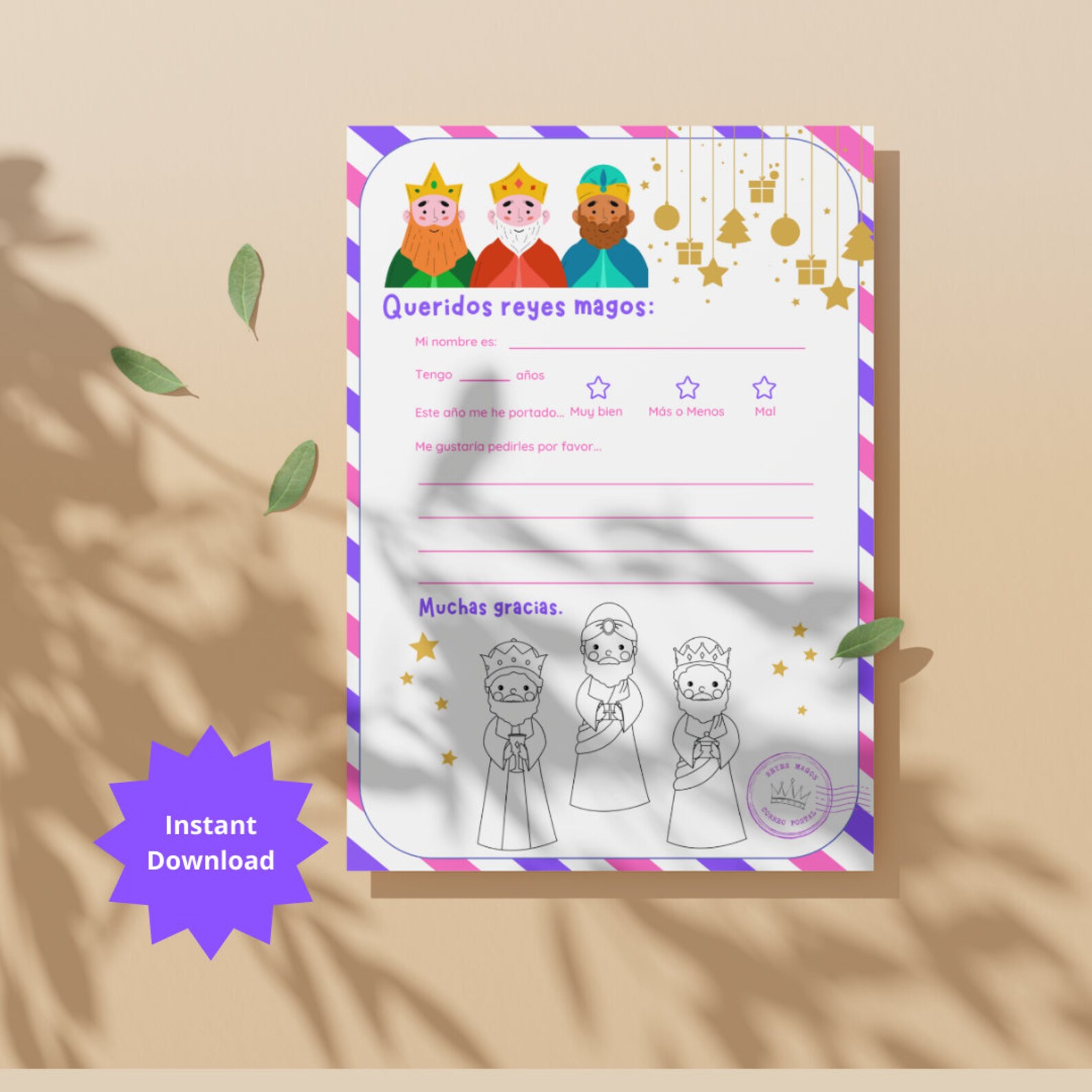 Carta Para Los Reyes Magos Letter to the Three Wise Men spanish ...