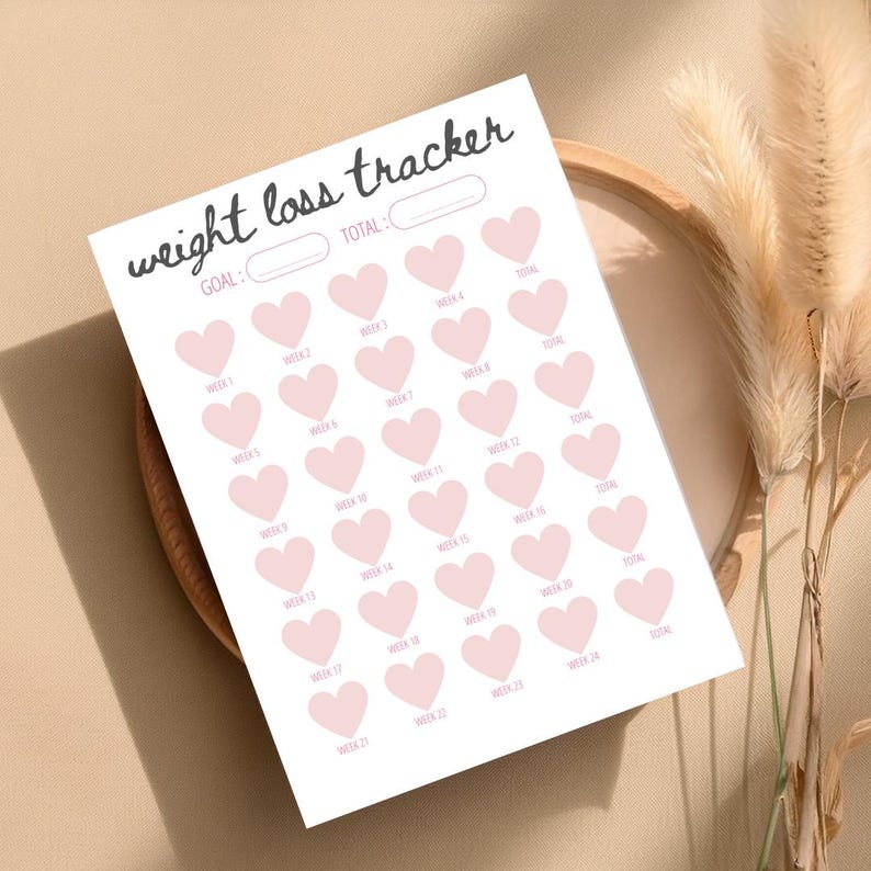 Weight Loss Tracker Printable, Lovely Digital Weekly Weightloss Tracker ...