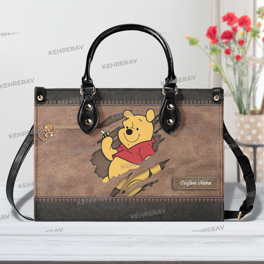 Personalized Winnie the Pooh Leather Handbag, Pooh Women Bags Purses ...