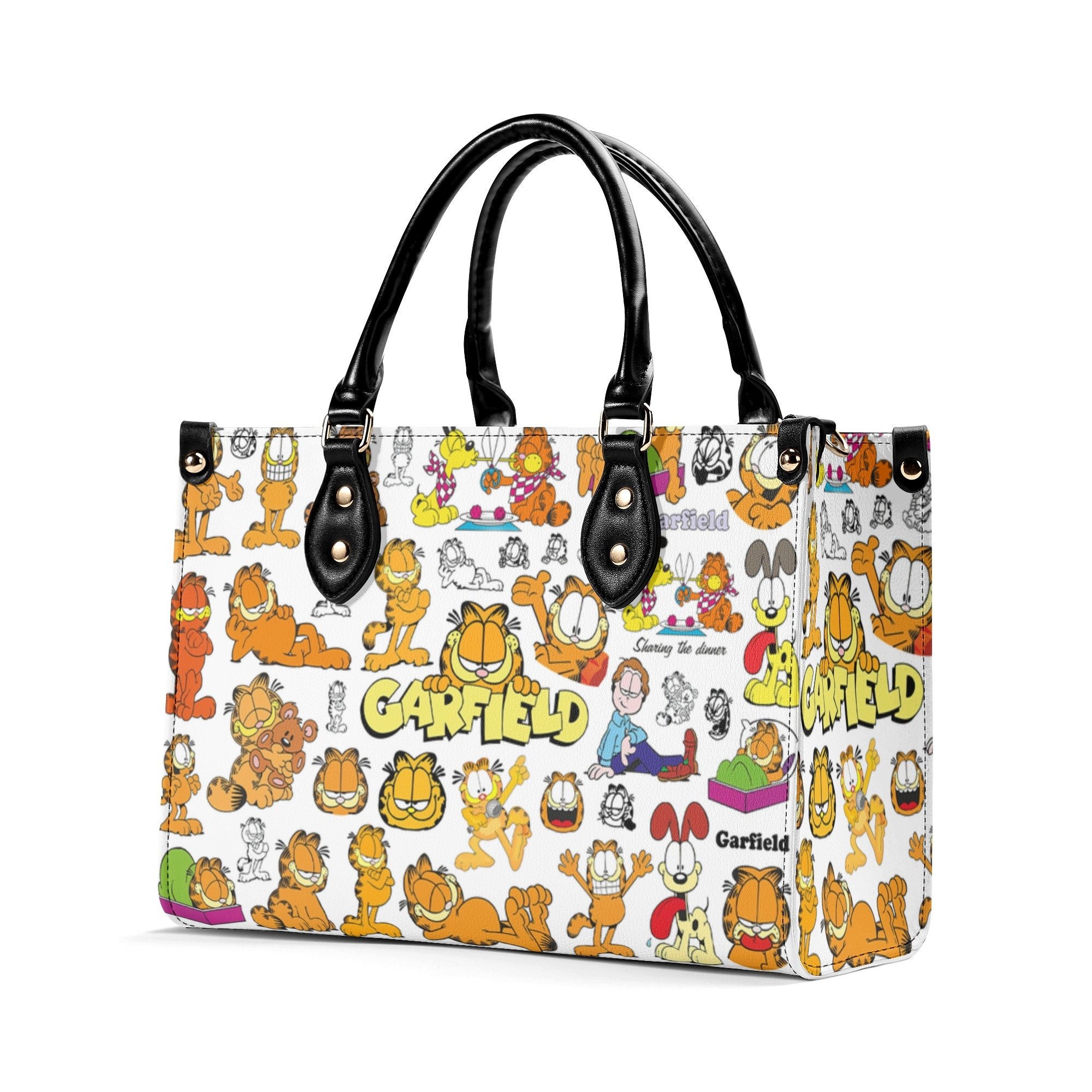 Garfield Leather Bag Handbag, Custom Leather Bag,garfield Women Bags ...