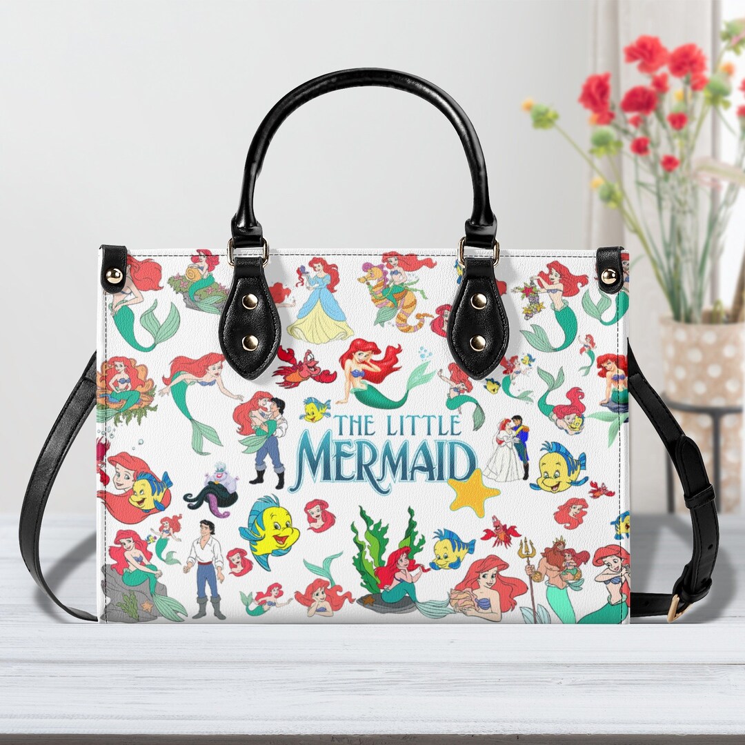 Ariel the Little Mermaid Leather Bag Handbag, Custom Leather Bag,woman ...