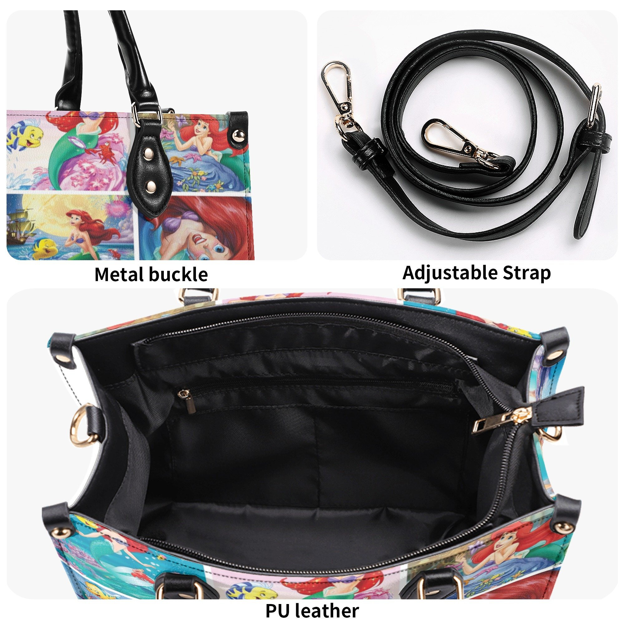 Ariel The Little Mermaid Leather bag Handbag, Ariel Women Bags Purses ...
