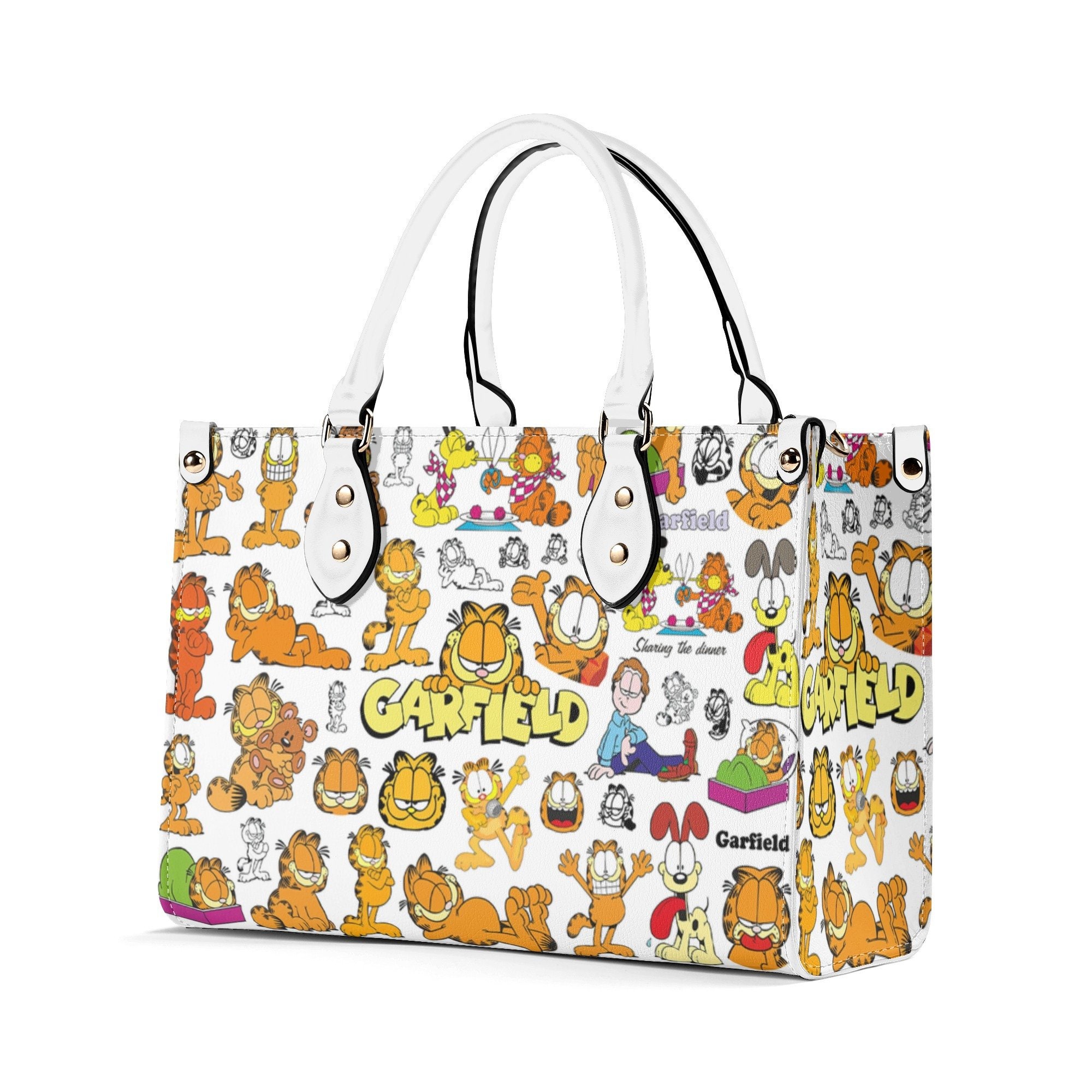 Garfield Leather Bag Handbag, Custom Leather Bag,garfield Women Bags ...