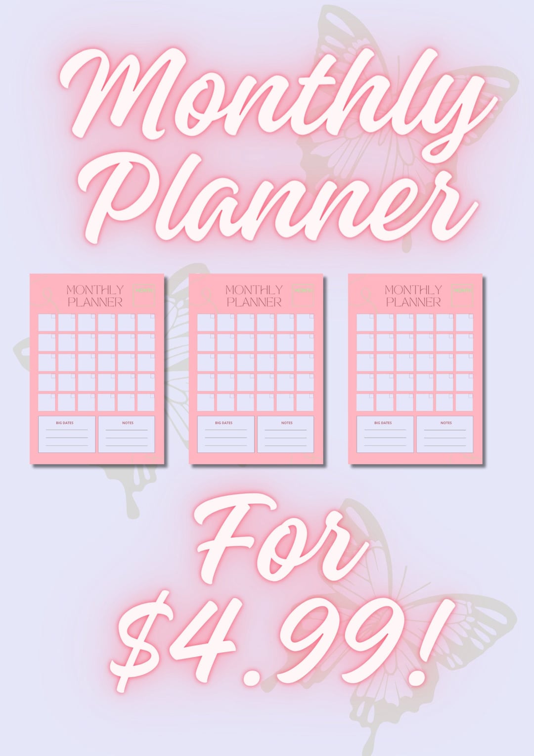 Monthly Digital Planner Sheet Pink - Etsy