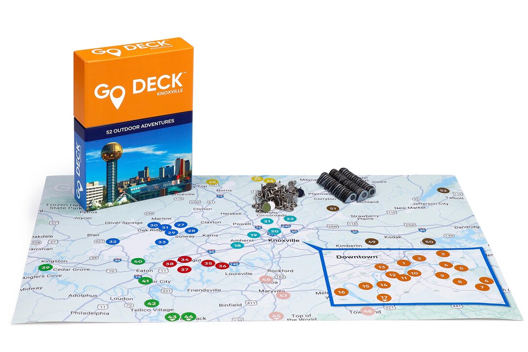 The GO Deck Knoxville Bundle: 52 Card Outdoor Adventure Deck + Map W ...