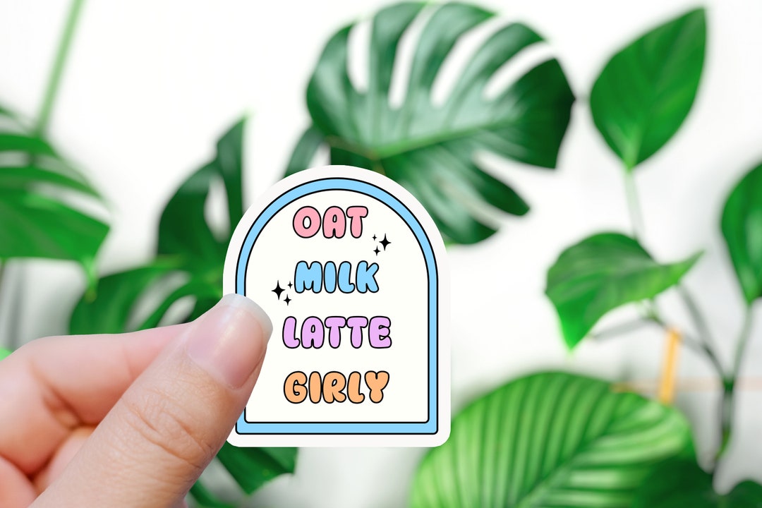 Oat Milk Latte Sticker, Funny Sticker,cute Sticker, Fun Sticker, Mental ...