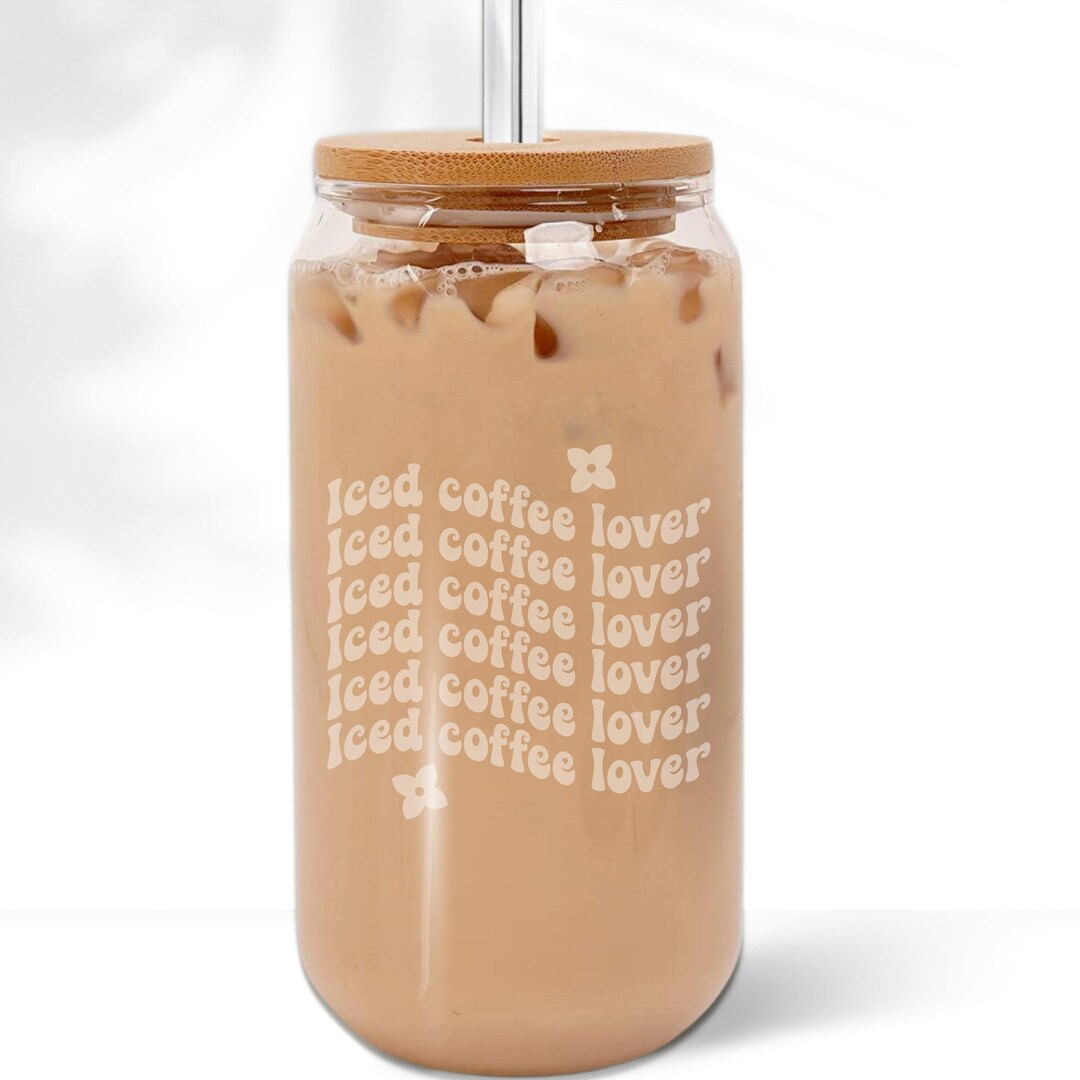 Iced Coffee 16oz Coffee Cup, Cold Drink Cup, Clear Can Glass, Smoothie ...