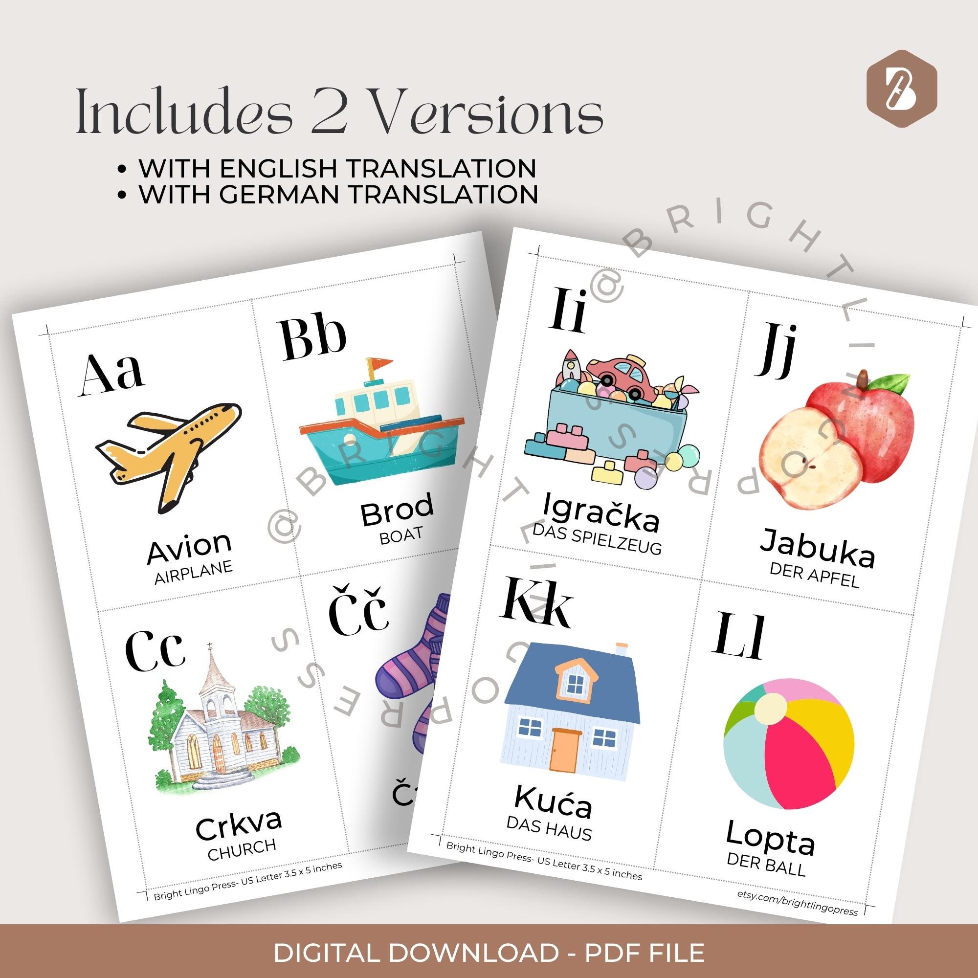 Bosnian Alphabet 30 Cards Flashcards Bosnian Flashcards Alphabets With ...