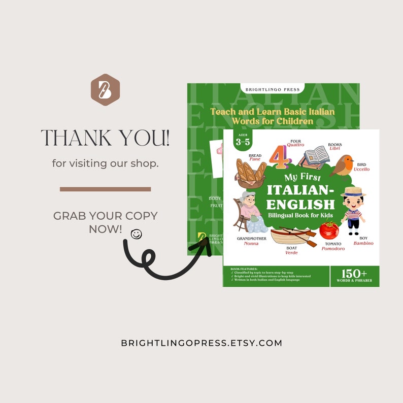 My First Italian Book 150 Words Italian English Book for Bilingual Kids ...