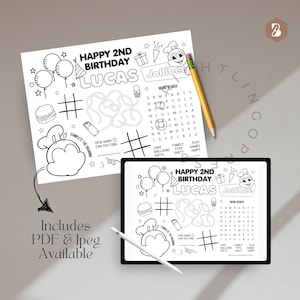Printable Jollibee Birthday Coloring Placemat Personalized Jollibee ...