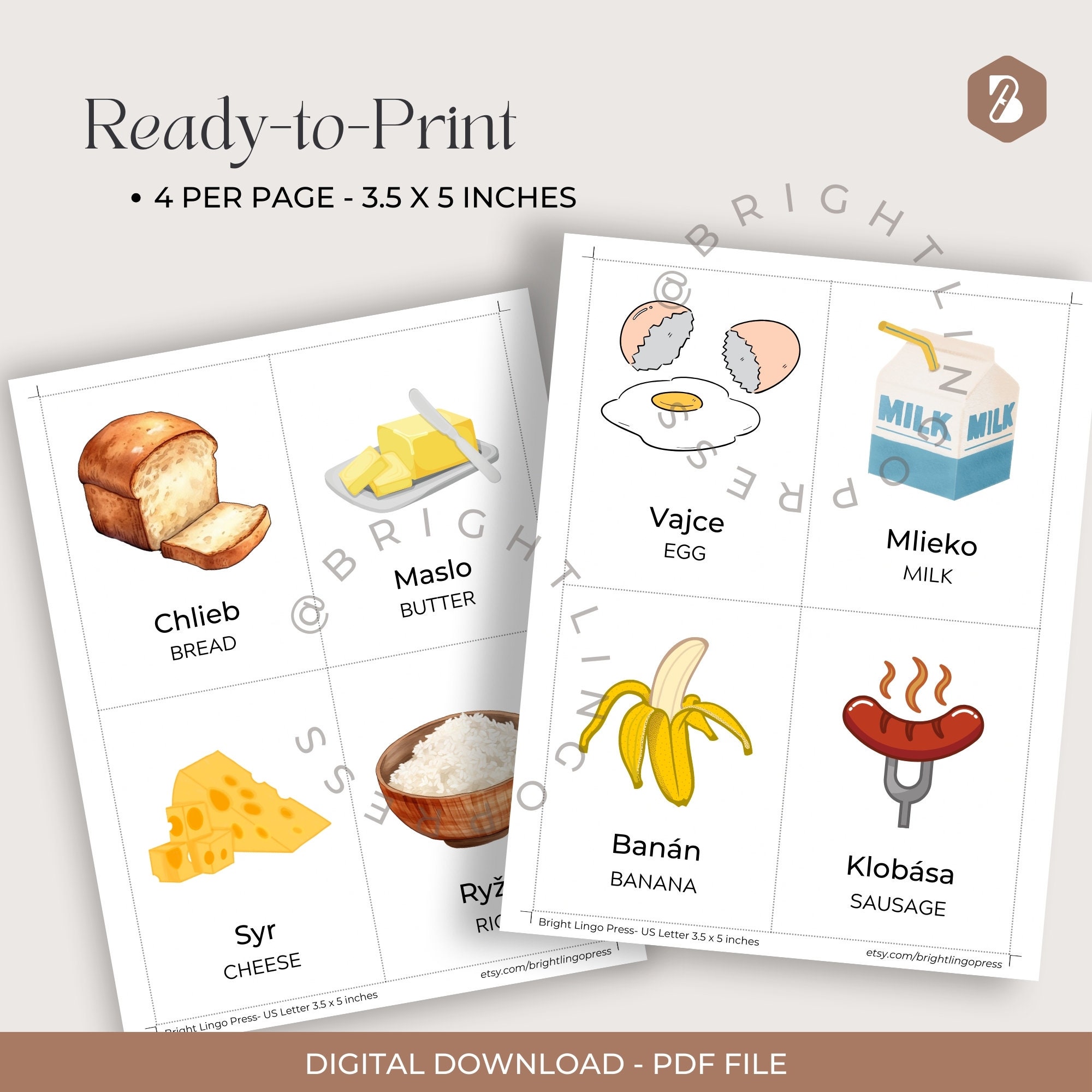 Slovak First Foods 56 Cards Flashcards Slovak First Foods With English ...