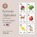 Korean Alphabet 35 Cards Flashcards Korean Flashcards Alphabets With ...