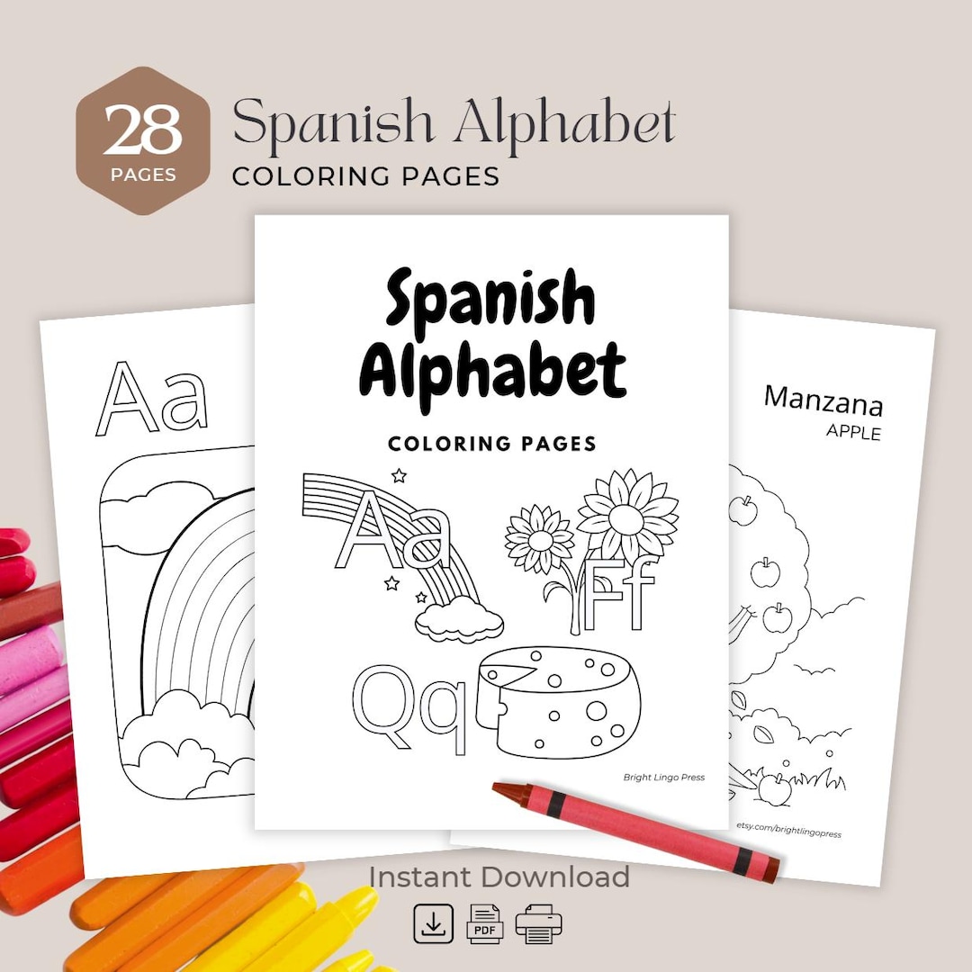 Páginas para colorear del alfabeto español (28 páginas) Páginas para ...