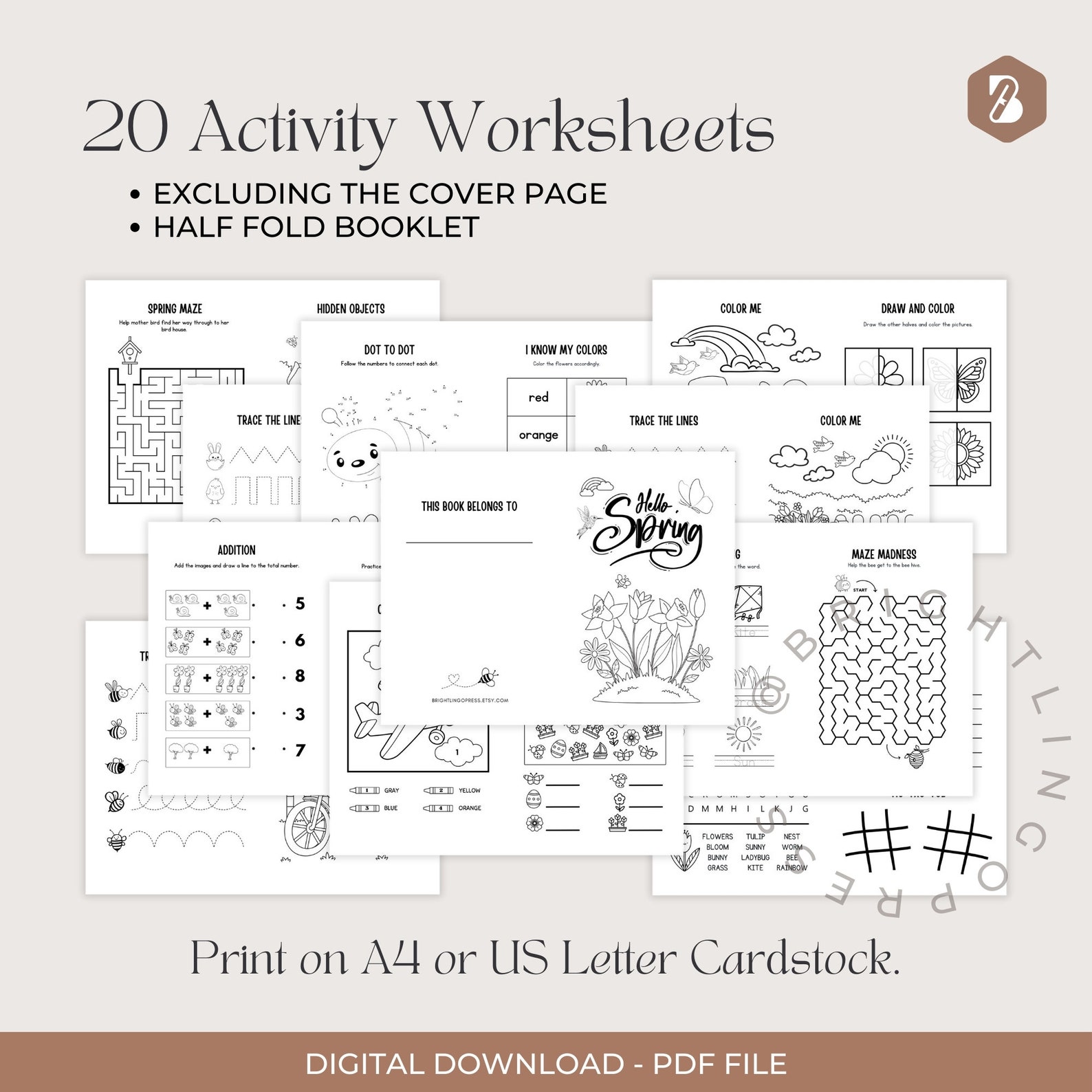 Spring Kids Activities 20 Worksheets Spring Season Activity Booklet ...
