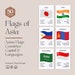 Asia Flags Flashcards 50 Cards, Asian Countries, Asian Capital ...
