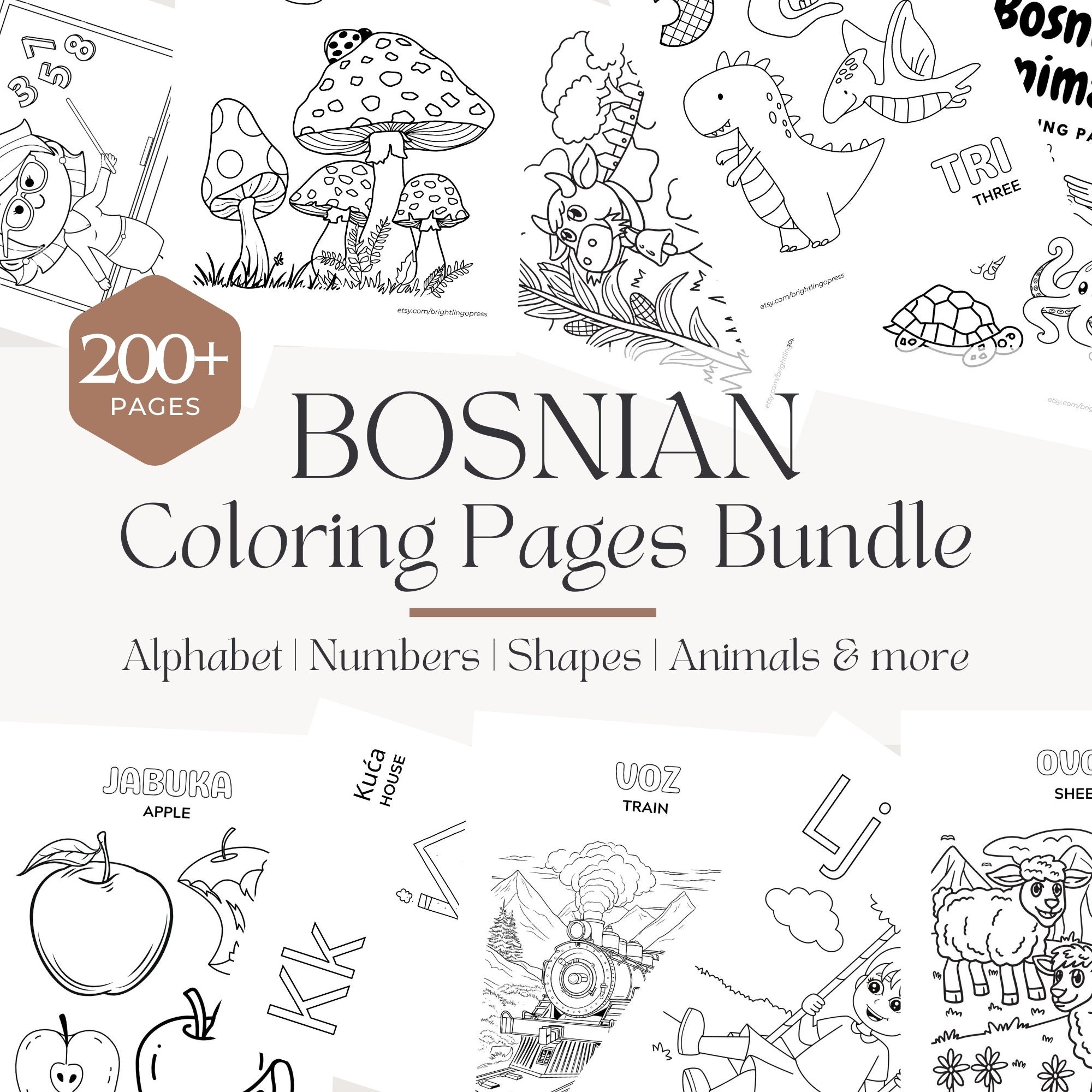 Bosnian Coloring Bundle 200 Pages Bosnian English Coloring Pages ...