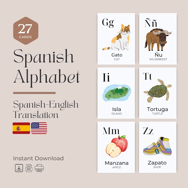 Spanish Alphabet - Etsy