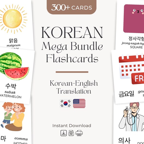 Korean Flashcards - Etsy