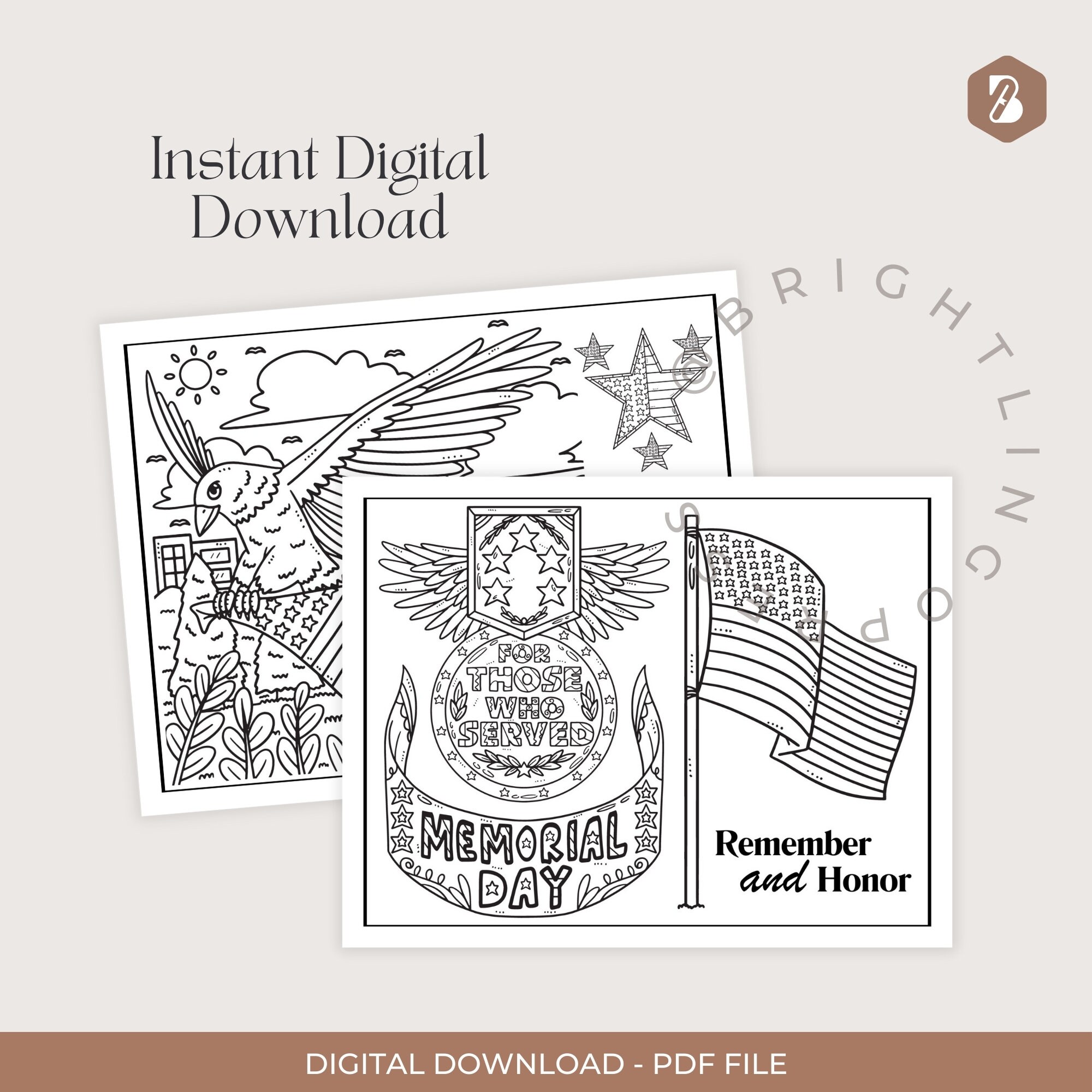 Memorial Day Coloring Pages 10 Sheets Decoration Day Coloring Pages ...