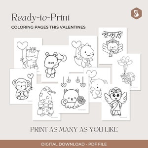 Valentine Coloring Pages (20 Pages) Kids Activity, Coloring Pages ...