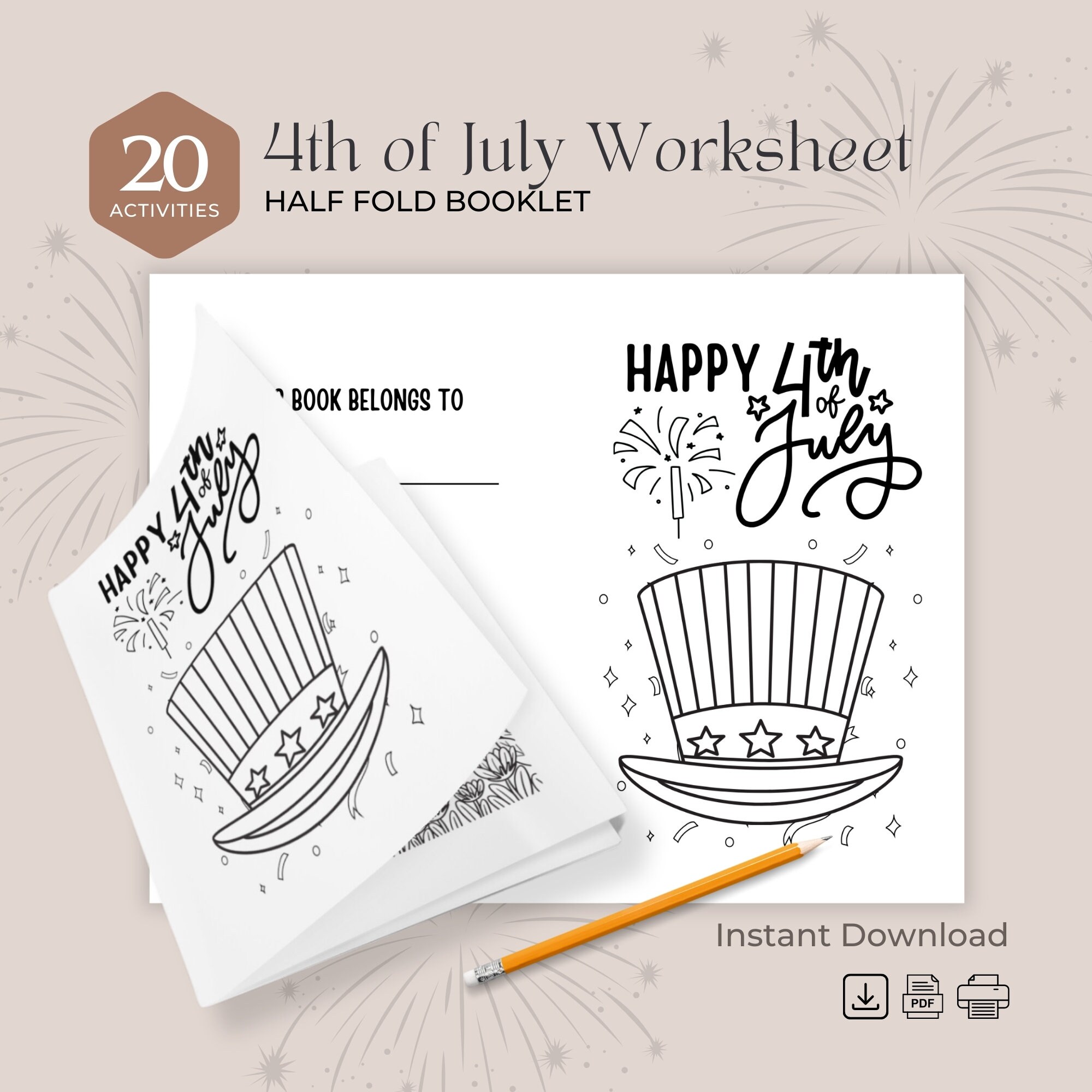 Fourth of July Activities 20 Worksheets 4th of July Booklet, 4th of ...