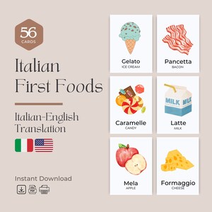 Italian First Foods (56 Cards) Flashcards | Italian Foods Foods With ...