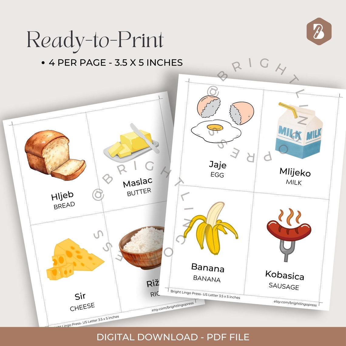 Bosnian First Foods 56 Cards Flashcards Bosnian First Foods With ...