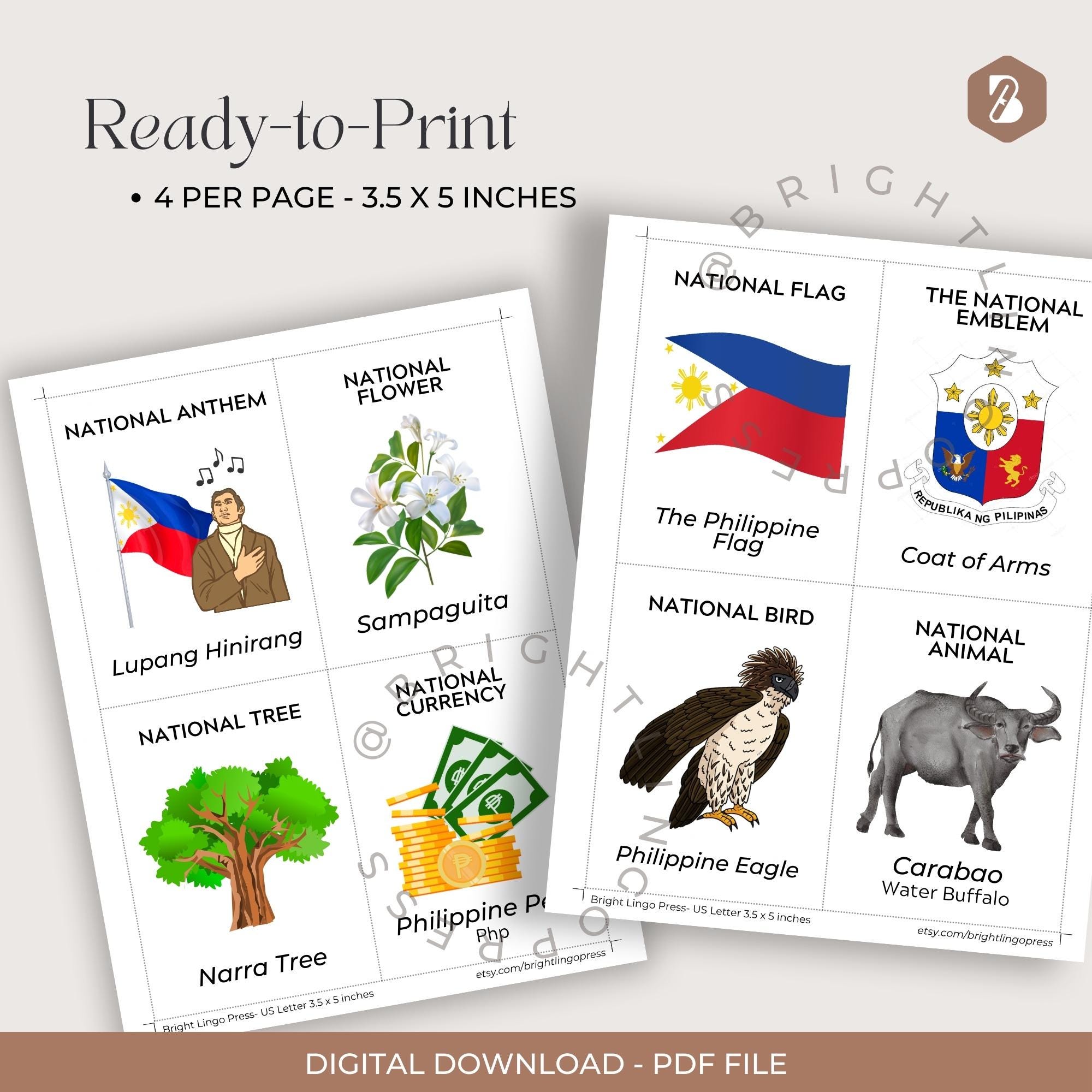 National Symbols of the Philippines 20 Cards Flashcards Tagalog ...