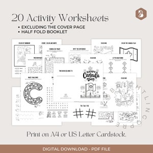 Canada Day Activities (20 Worksheets) Canada Day Booklet for Kids ...