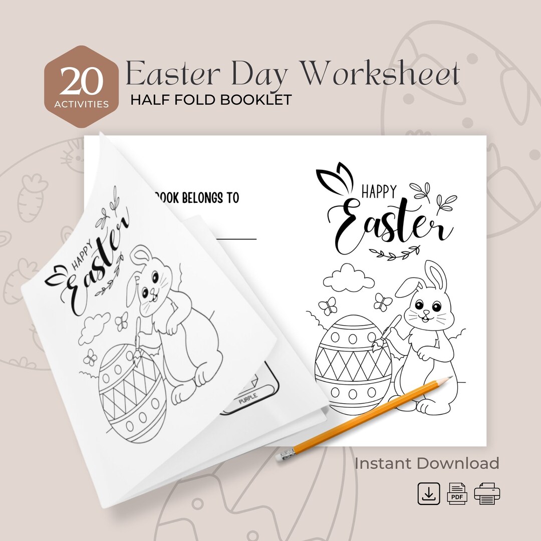 Easter Day Activities (20 Worksheets) Easter Egg Booklet, Easter Egg ...