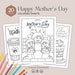 Mother's Day Coloring Pages 20 Sheets Printables Gift for Mom Happy ...