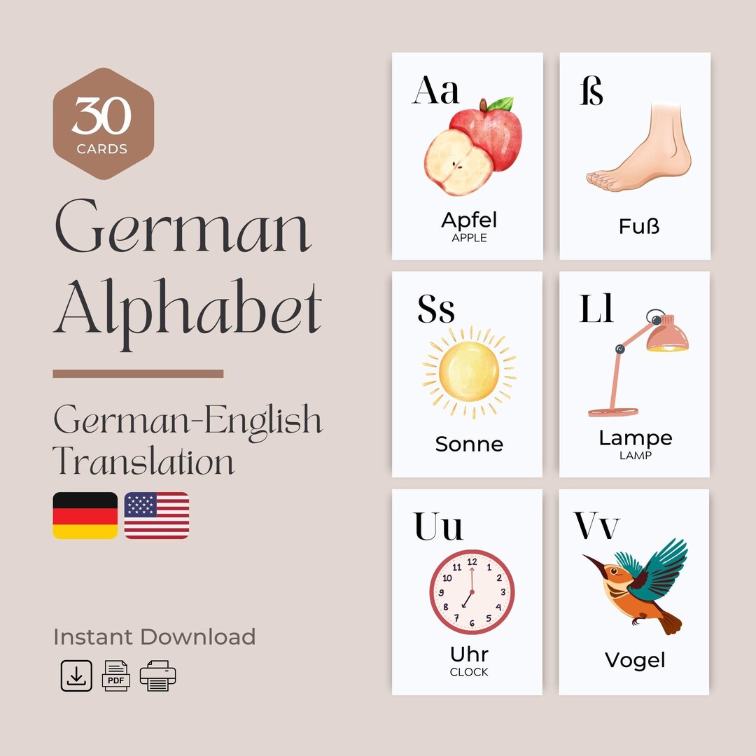 German Alphabet (30 Cards) Flashcards | German Flashcards Alphabets ...