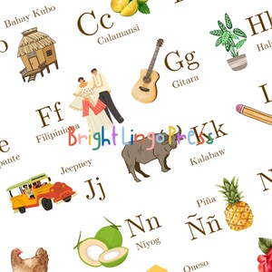 Filipino Alphabet Poster | Printable Filipino ABC Prints | Tagalog ...