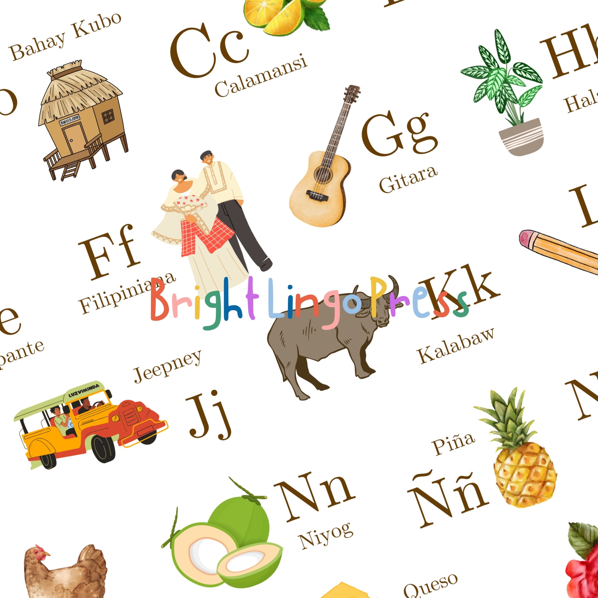 Filipino Alphabet Poster Printable Filipino ABC Prints Tagalog Alphabet ...
