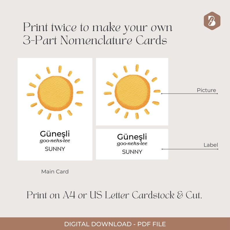 First Turkish Words Flashcards 72 Cards W/ English Translation Turkish ...